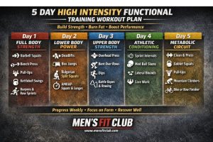 5 Day High Intensity Functional Training Workout Program - Men's Fit Club
